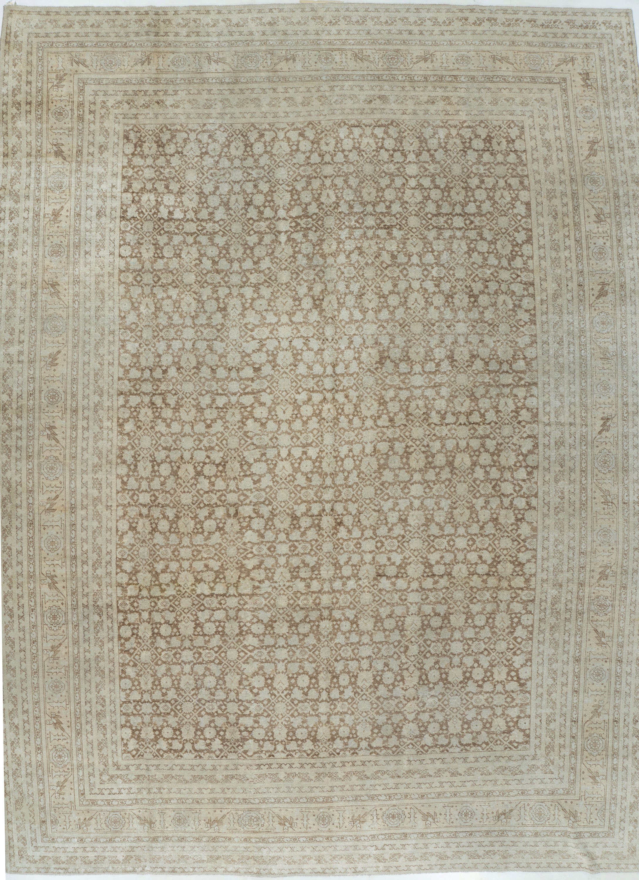 Lavender Oriental Carpets Antique Circa 1910 Taupe Tabriz Hand Knotted ...