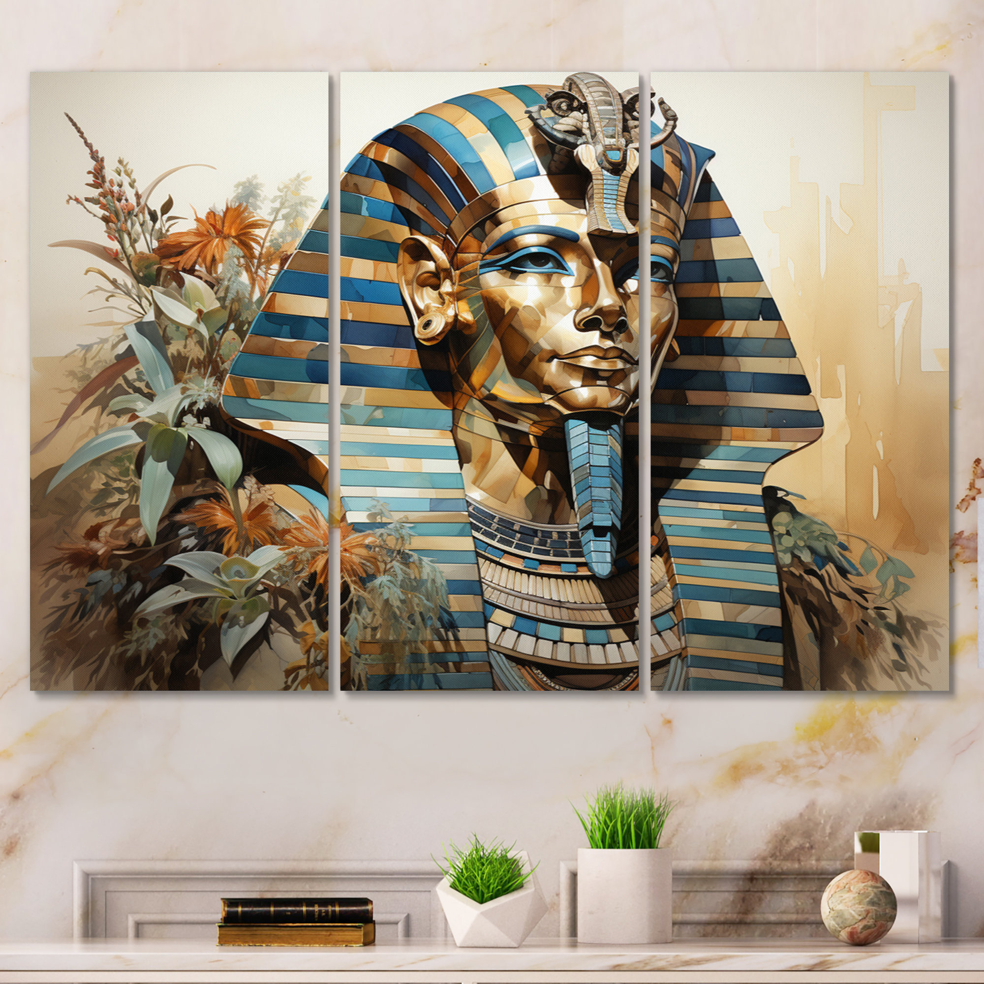 Design Art Egypt Sphinxs Gaze - Egypt Metal Wall Decor Set | Wayfair