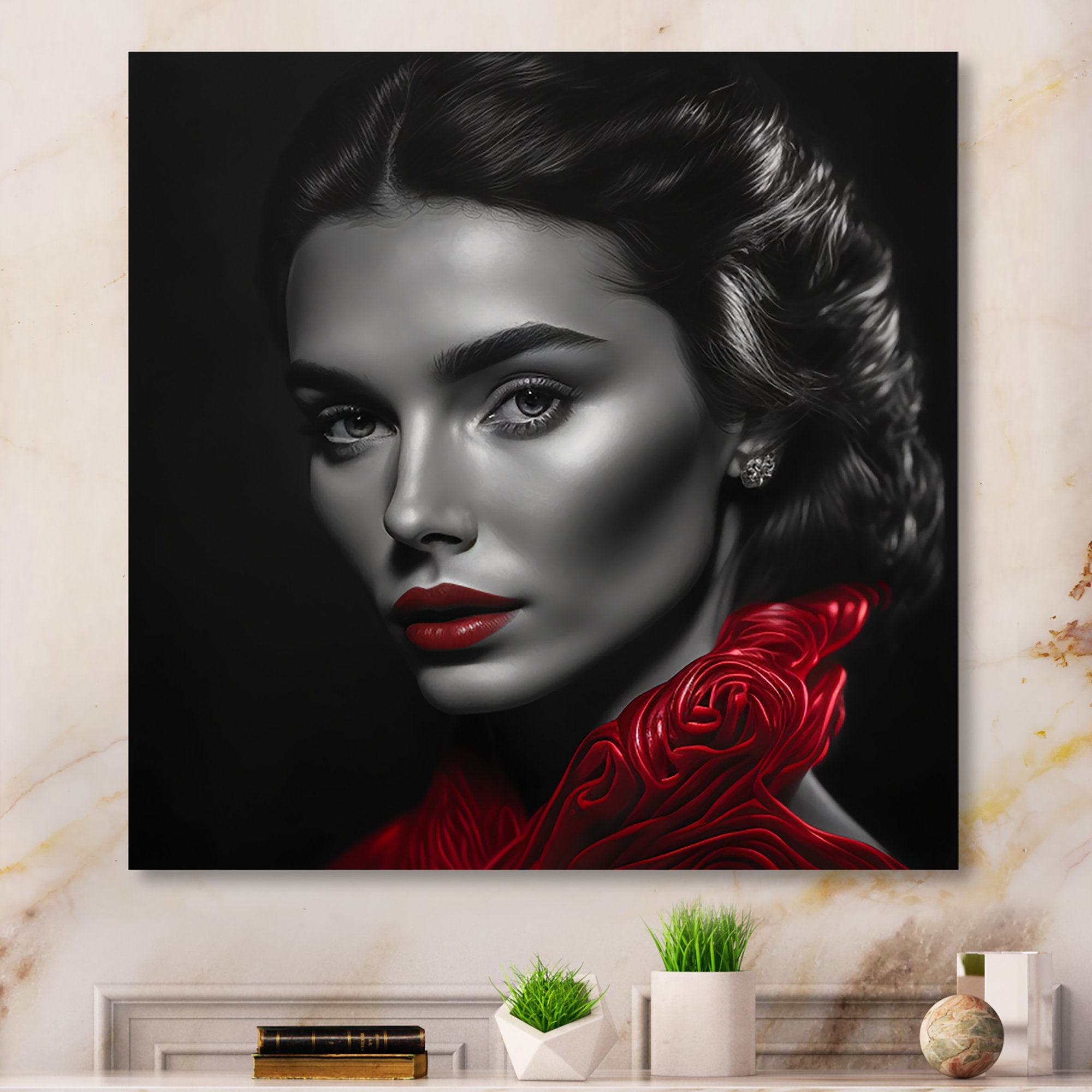 Mercer41 Mullican Retro Graciousness in Black and Red X - Print on ...