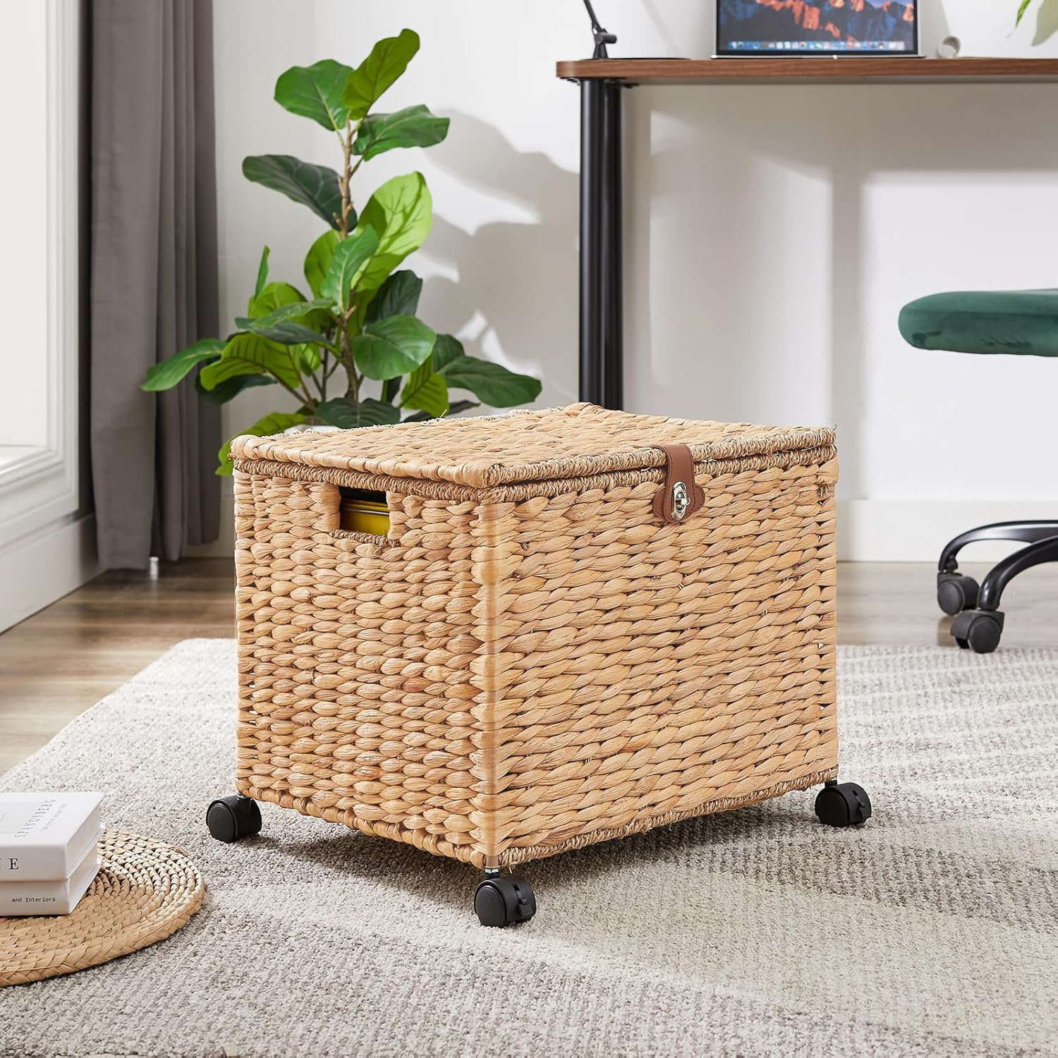Rosecliff Heights Seagrass File Storage Box Organizer, Collapsible ...