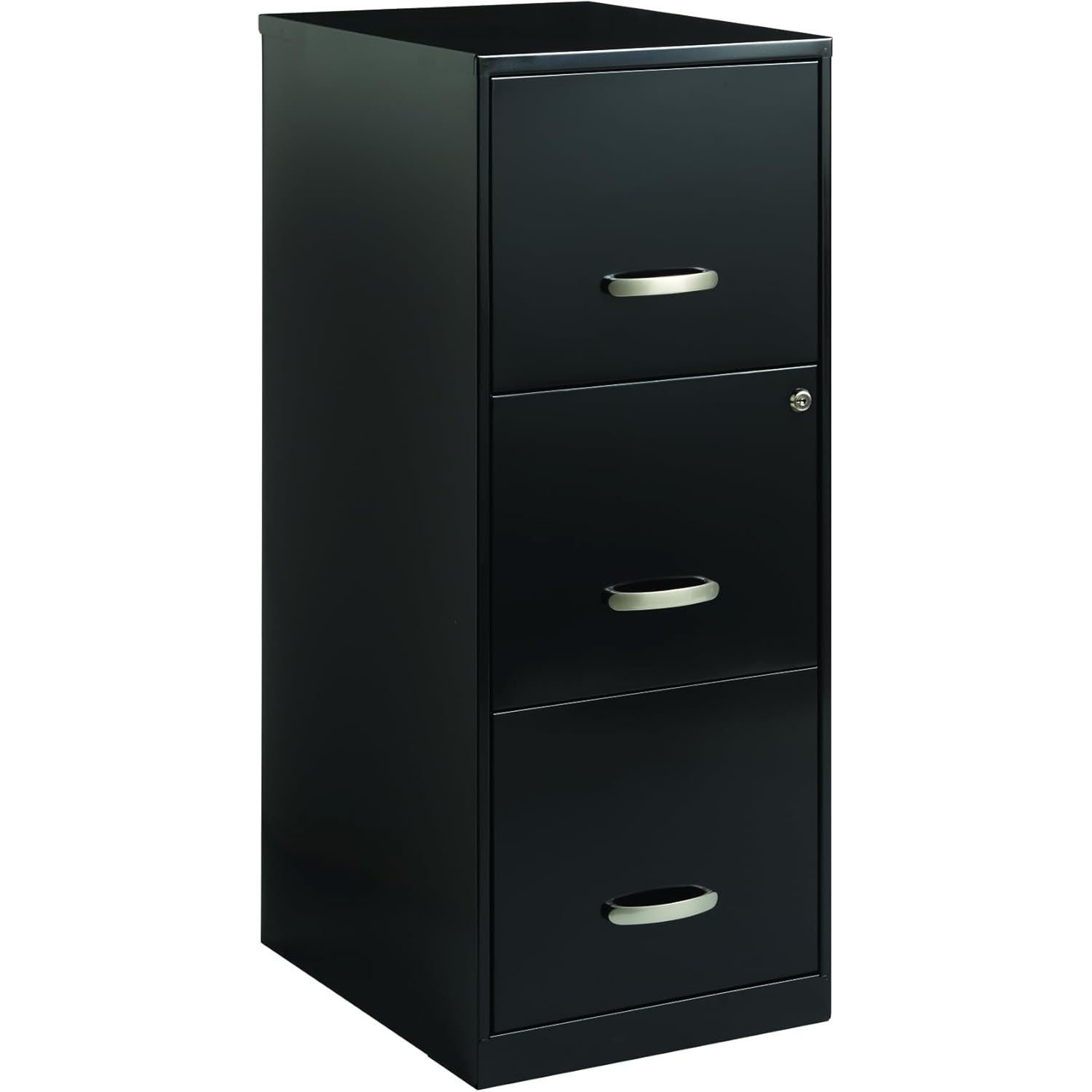 Ivy Bronx 3-Drawer Black Metal File Cabinet with Lock - Letter Size ...
