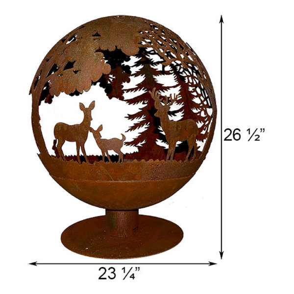 Loon Peak® Eirc Steel Wildlife Sphere Fire Pit | Wayfair