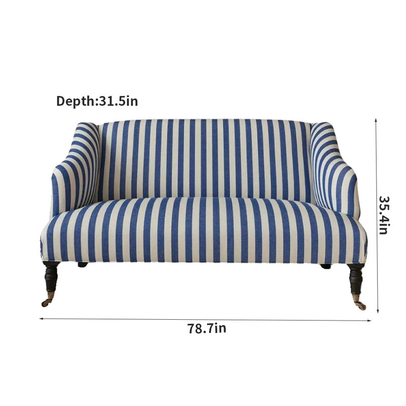 Romero Simple Striped Sofa 78.7'' Chenille Sofa | Wayfair