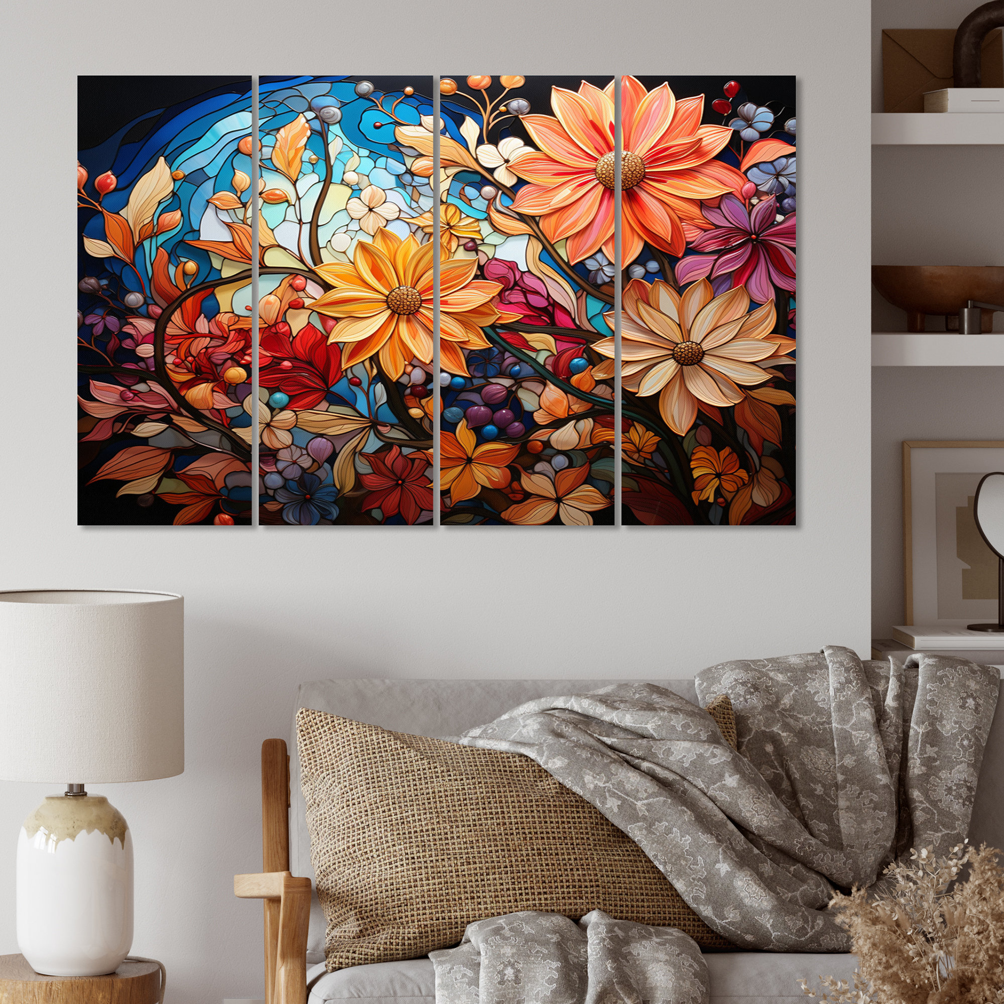 Design Art Christianity Stained Glass Window - Spiritual Metal Wall Art ...