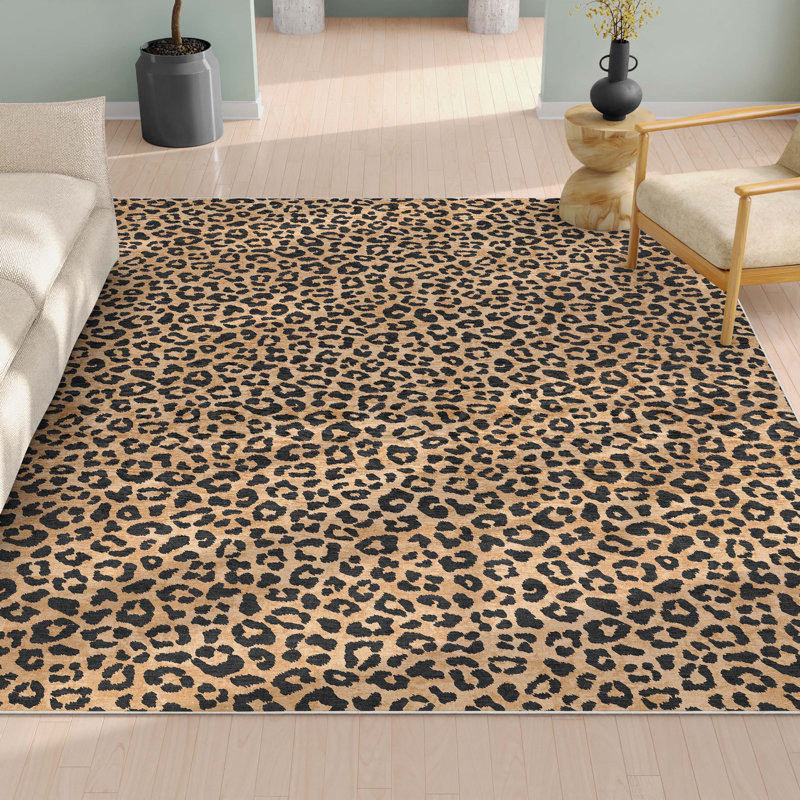 Mercer41 Havsa Leopard Brown Modern Flat-Weave Rug & Reviews | Wayfair