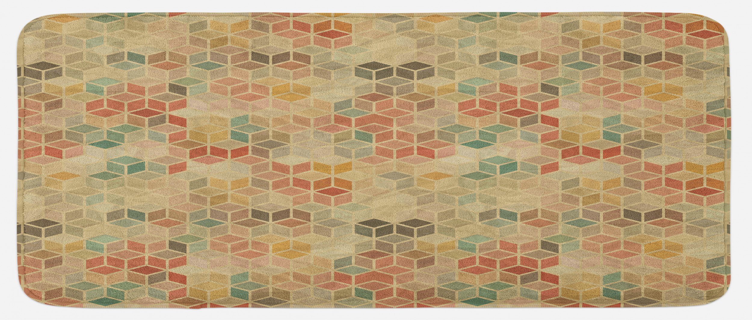 East Urban Home Soft Toned Retro Inspired Cube Pattern With Squares And ...