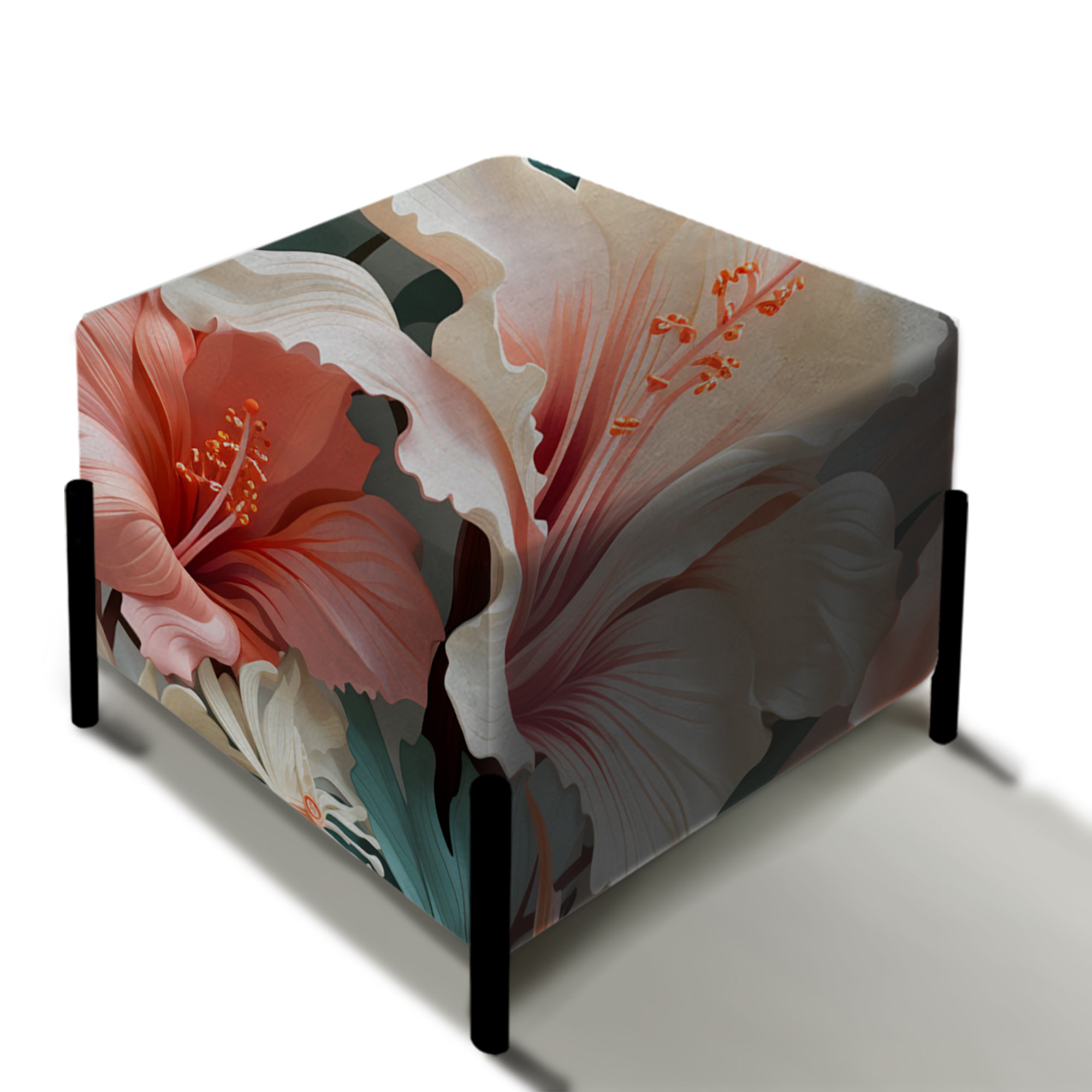 Design Art Paradise Mirage Tropical Pattern - Tropical Square Ottoman ...