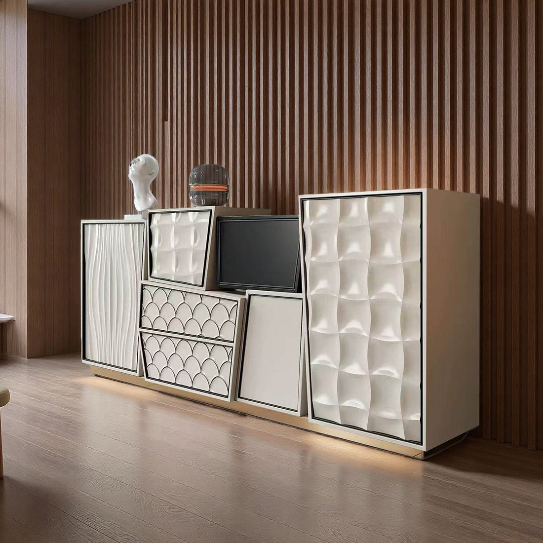 Wrought Studio™ Italian-style modern creative geometric sideboard | Wayfair