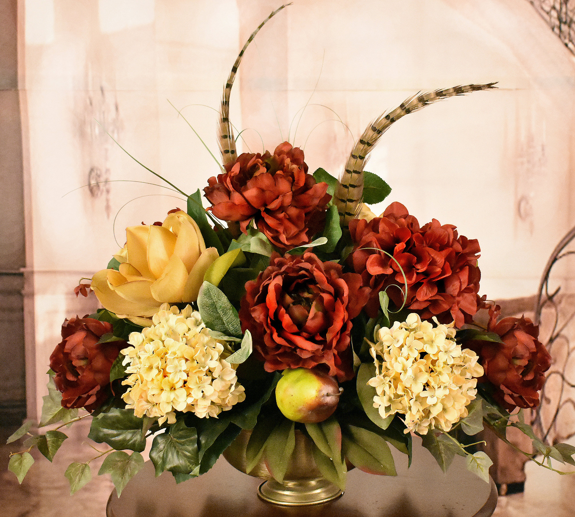 Floral Home Decor Faux Silk Mixed Assortment Arrangement in Vase ...