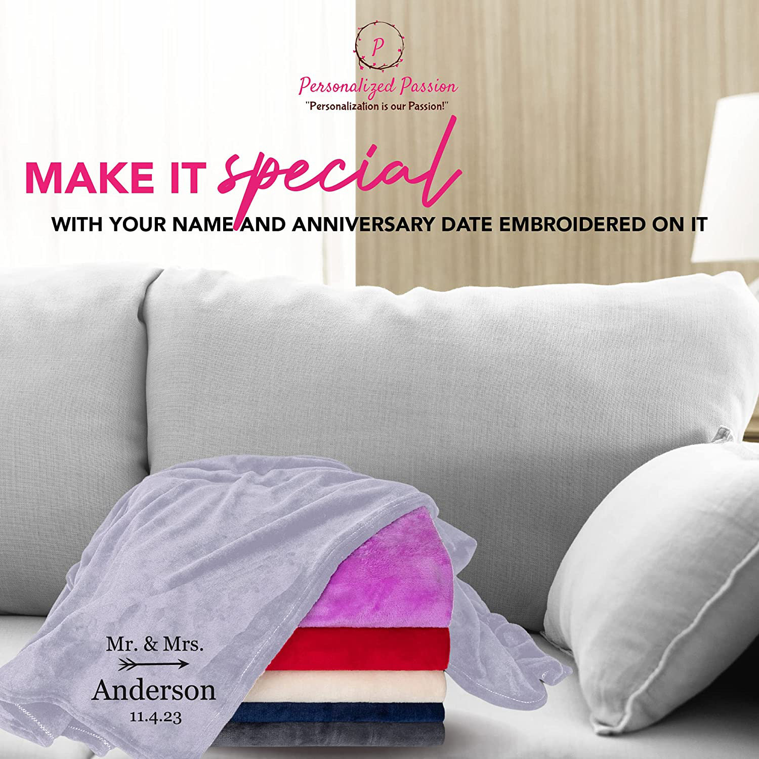Personalized Passion Personalized Soft and Cozy Blanket for Couples ...