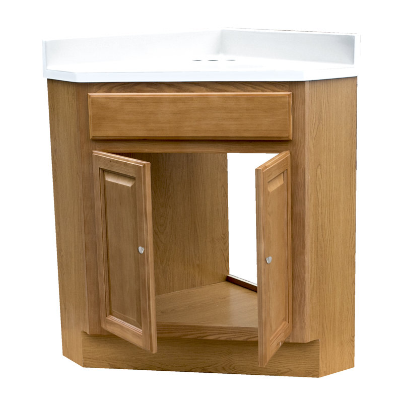 Millwood Pines Esau Honey Amber Raised Panel Corner Vanity With ...