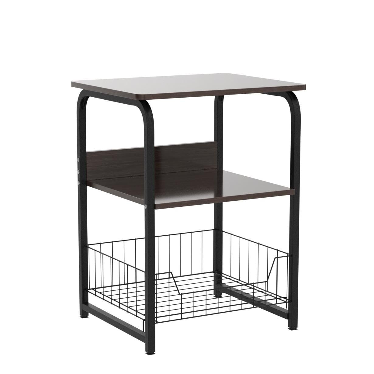 17 Stories Schmitz End Table Side Table 3 Tiers Nightstand Industrial ...