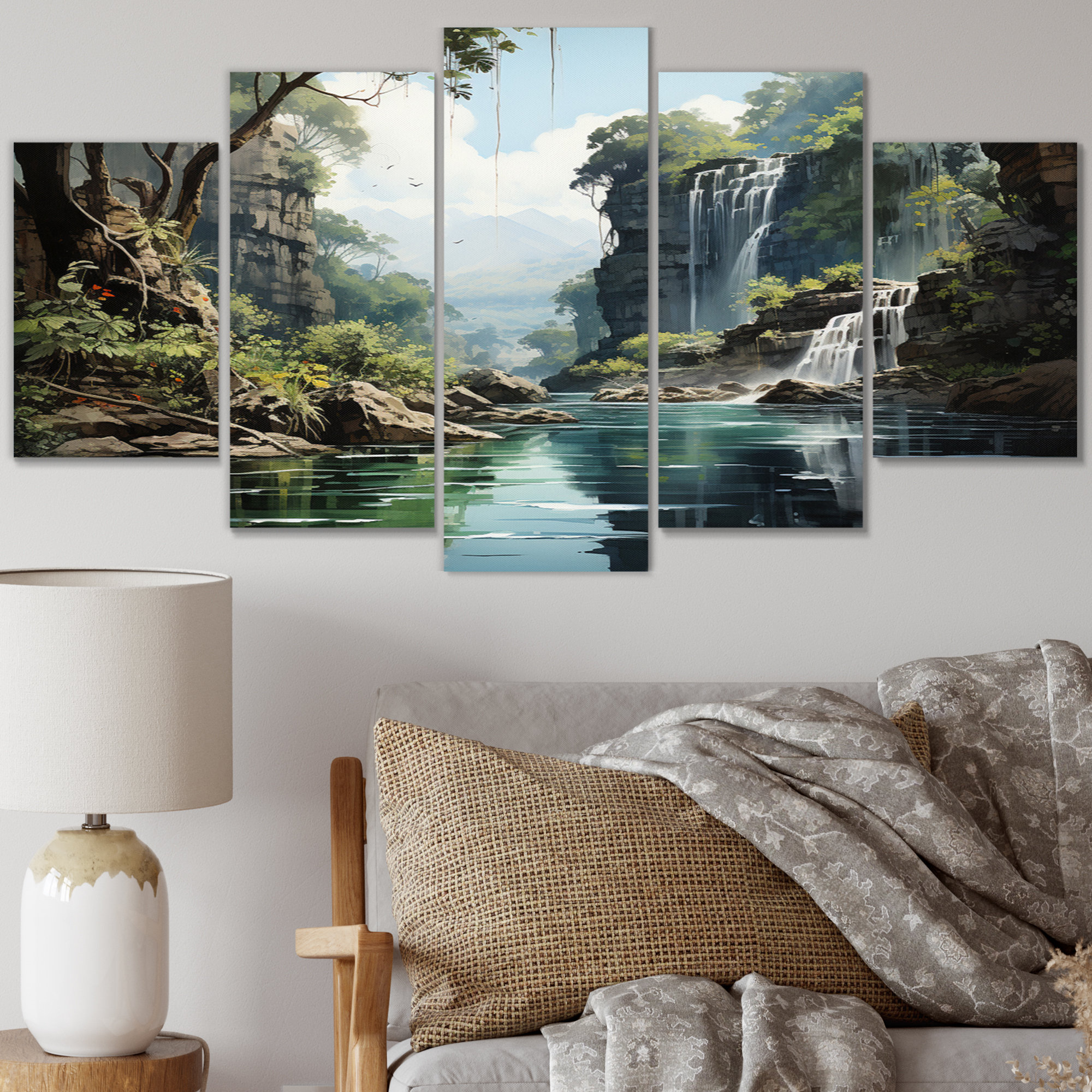 Millwood Pines Thailand Hidden Waterfalls - Landscapes Canvas Art Print ...
