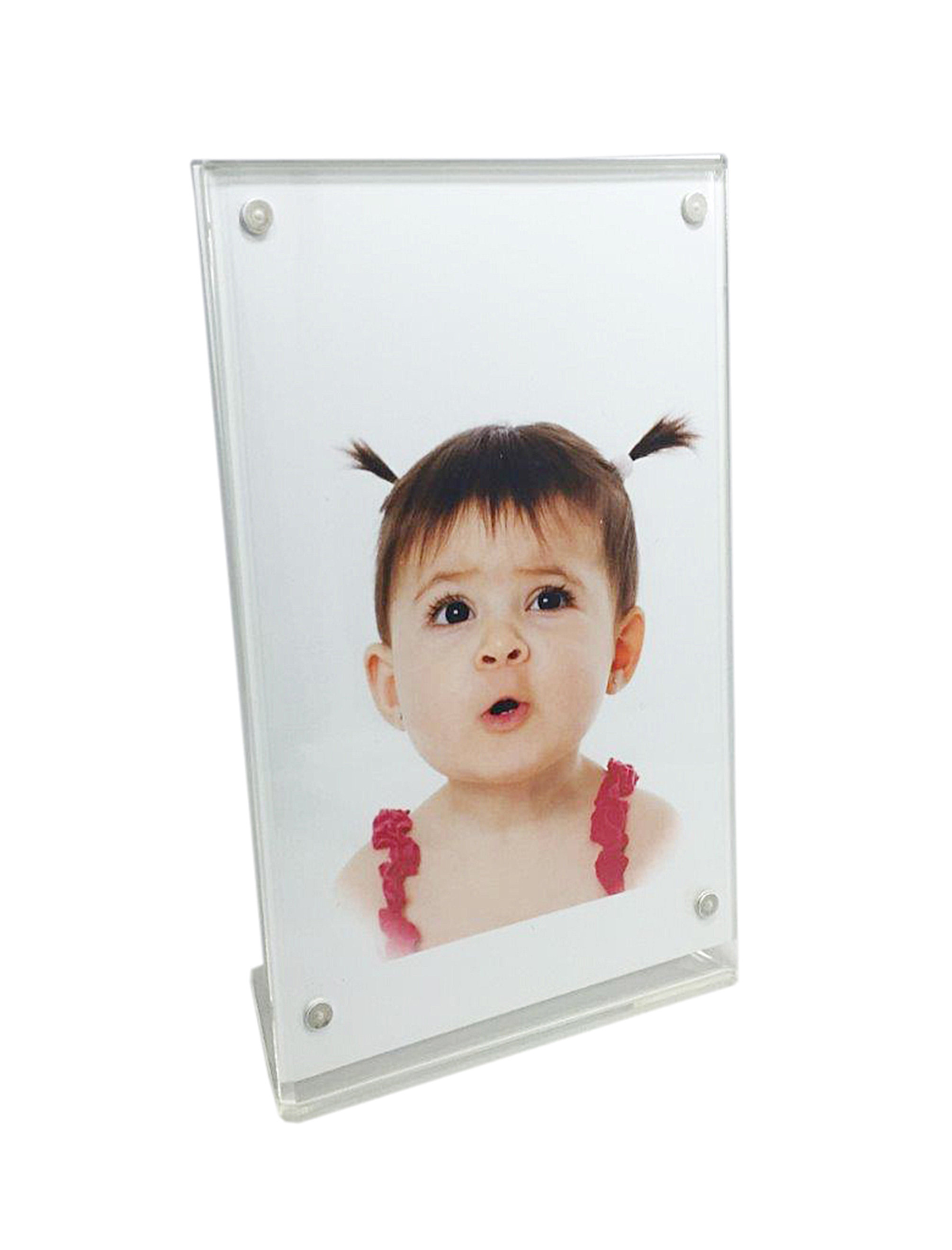 Ivy Bronx Frame, Acrylic Tabletop 4" x 6" Magnetic Close Photo/ Menu ...