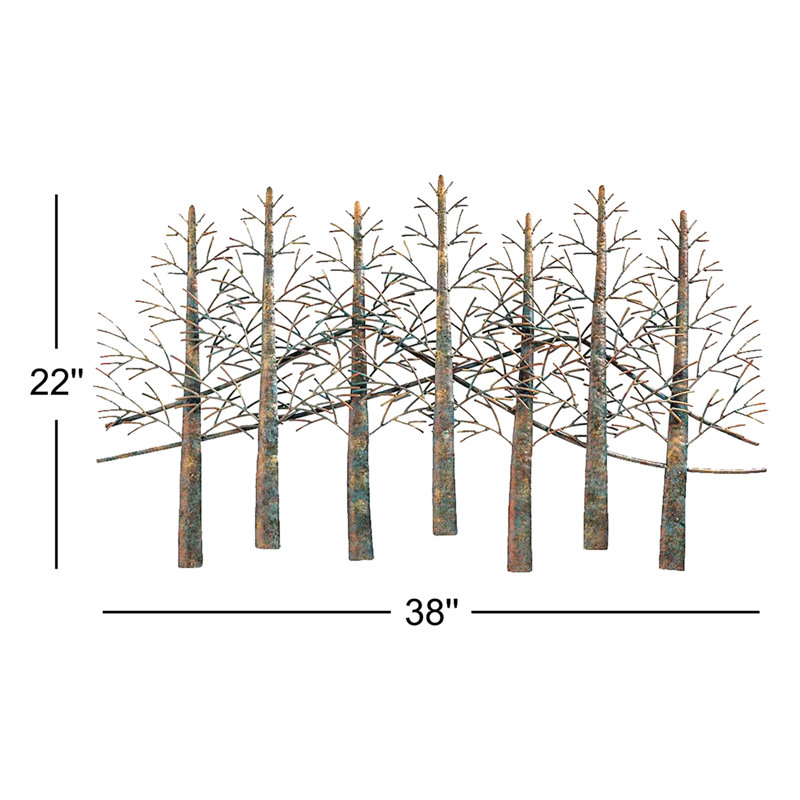 Wind & Weather Trees and Mountains Handmade Metal Indoor and Outdoor ...