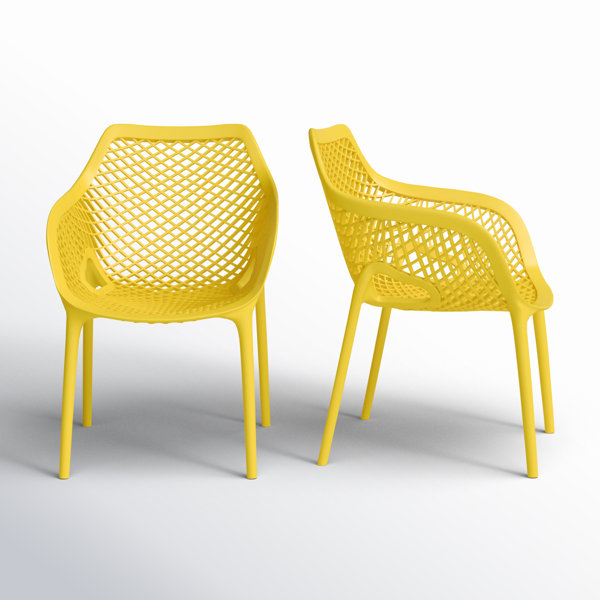 Yellow Patio Dining Chairs You'll Love | Wayfair