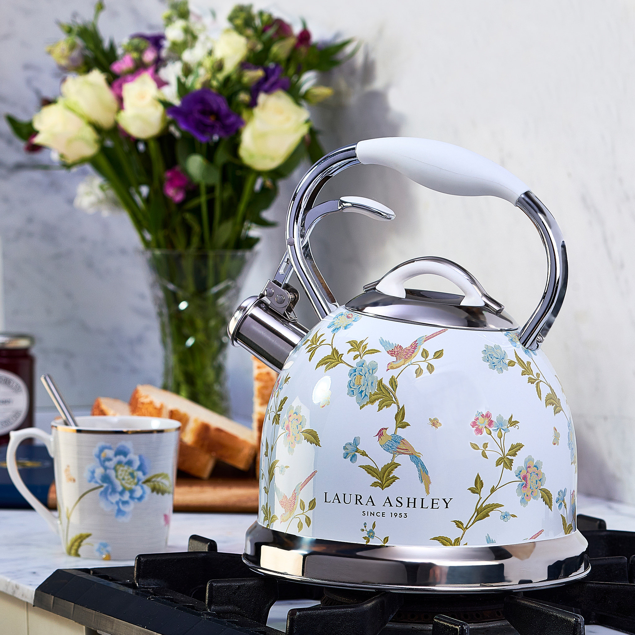 Laura Ashley VQ Laura Ashley 10 Cup Stainless Steel Stovetop Tea Kettle ...