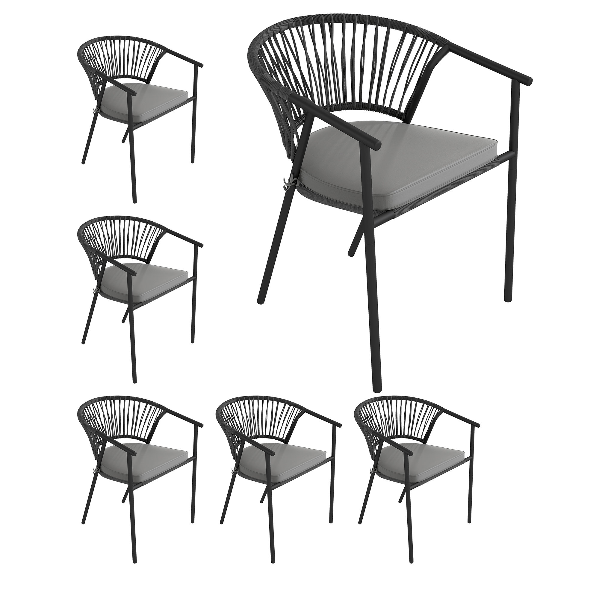 Joss & Main Adila Stacking Patio Dining Armchair with Cushion & Reviews ...