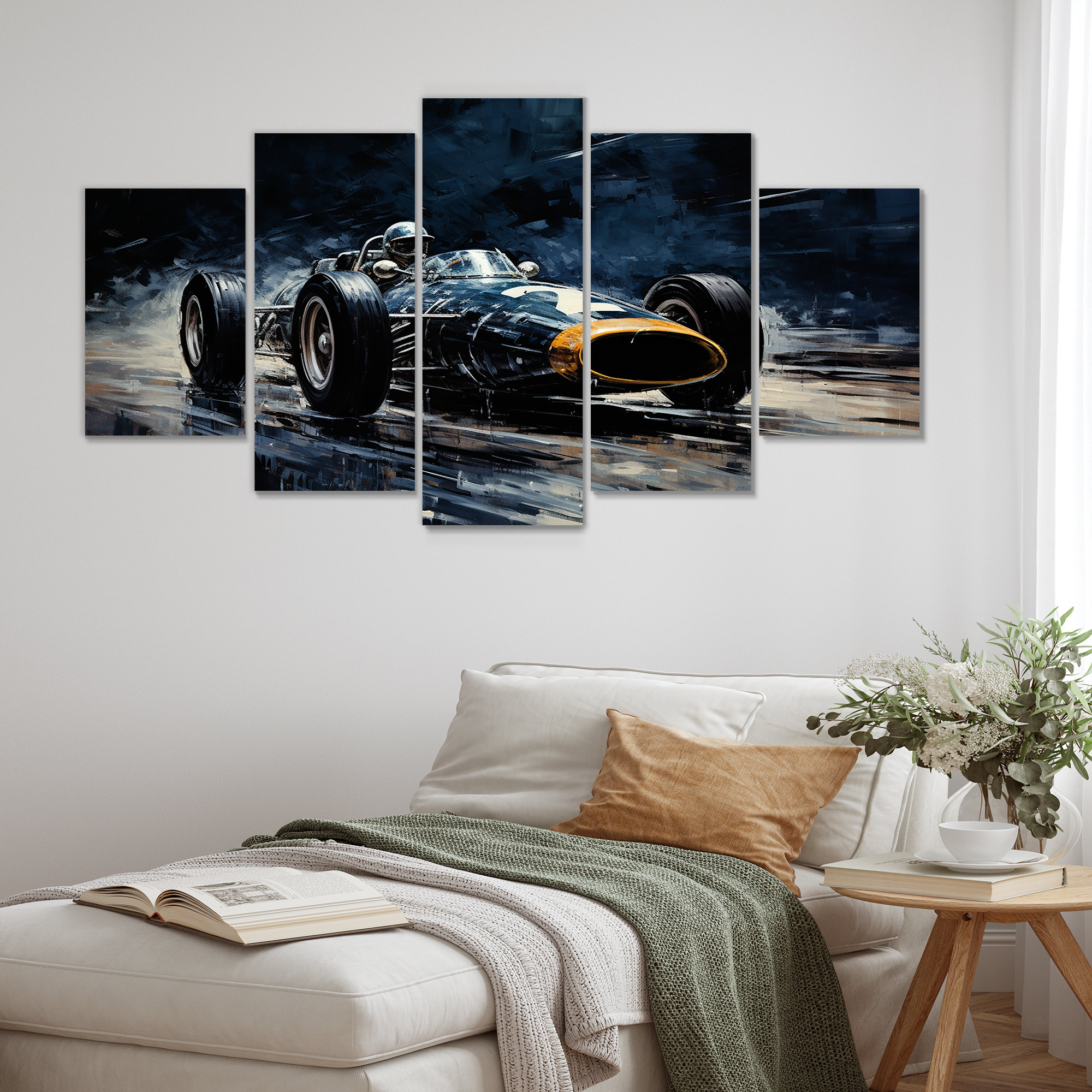 Ebern Designs Midnight Vintage Race Car 1950S On Race Track III - Race ...