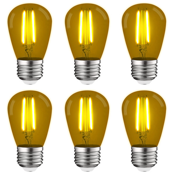 Luxrite S14 Edison LED Yellow Light Bulbs 0.5W Coloured LED Bulbs For ...