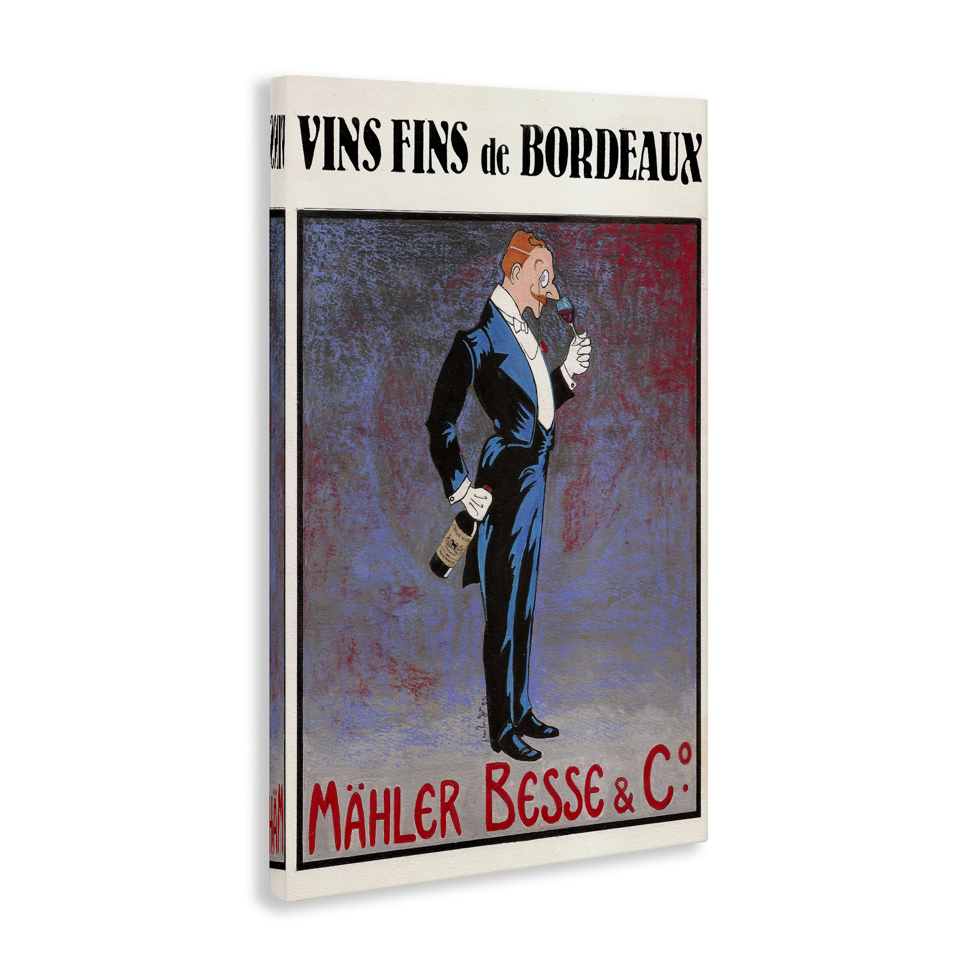 Winston Porter Vintage Man Sipping Wine Canvas Wall Art, design by Jean ...