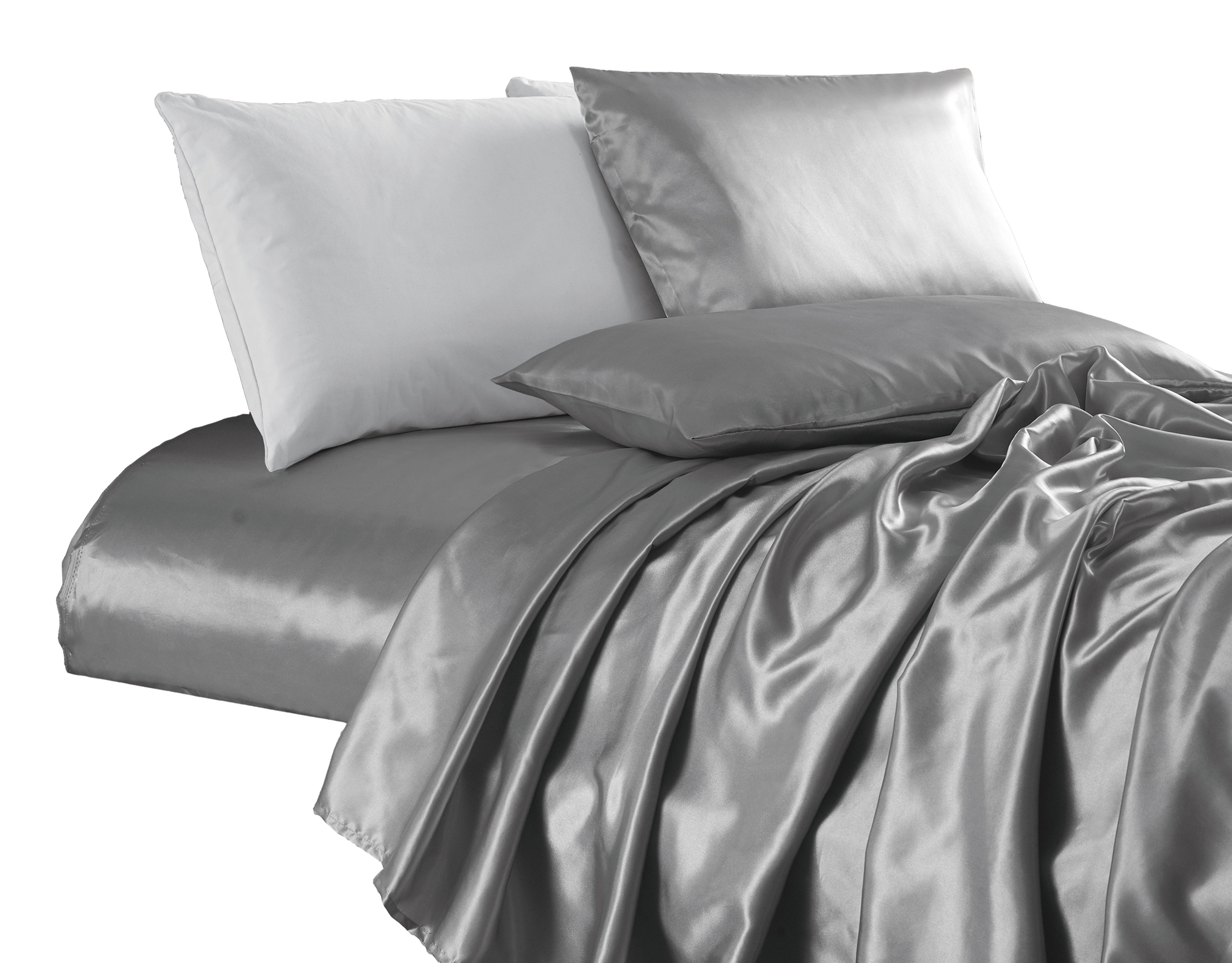 Chezmoi Collection Bridal Silky Satin Luxury Sheet Set With Deep Pocket ...