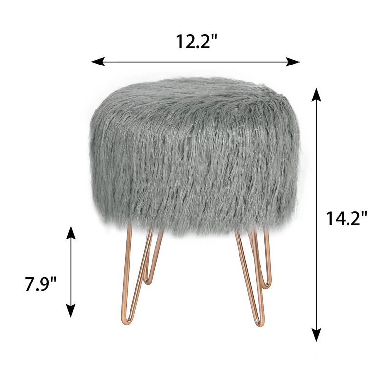 Asense Faux Fur Soft Furry Ottoman & Reviews | Wayfair