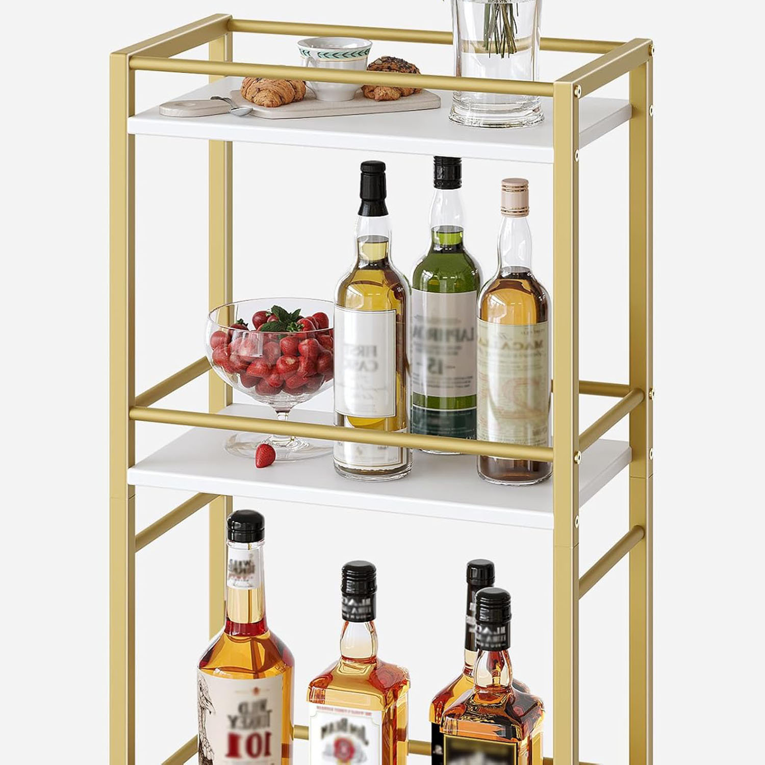 Mercer41 Serving Cart, Mini Bar Cart For Small Space, Rolling Kichen ...