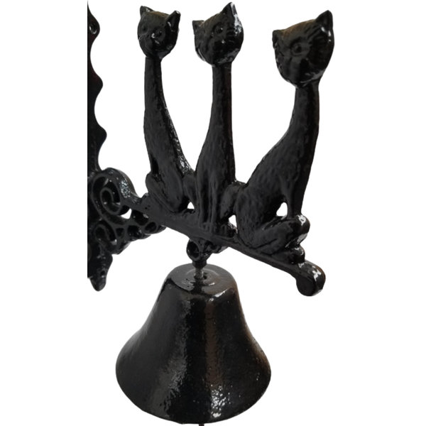 Marlow Home Co. Cat Wall Bell Made From Cast Iron Finished In Black ...