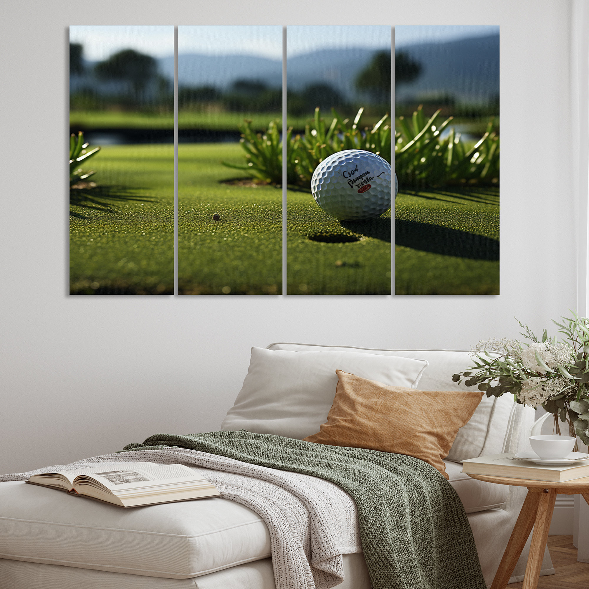 Design Art Golf Precision Putt III - Sports Wall Art Print - 4 Panels ...