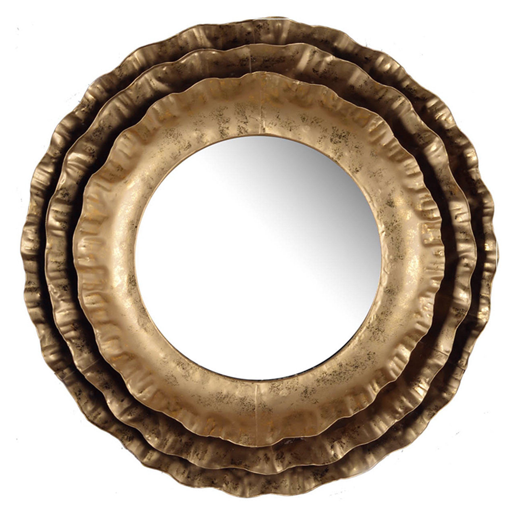 House of Hampton® Round Wall Mirror with Gold Metal Frame, Mid-Century ...