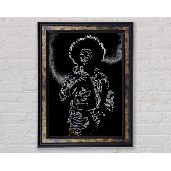 Bright Star Jimi Hendrix Black - Single Picture Frame Art Prints ...