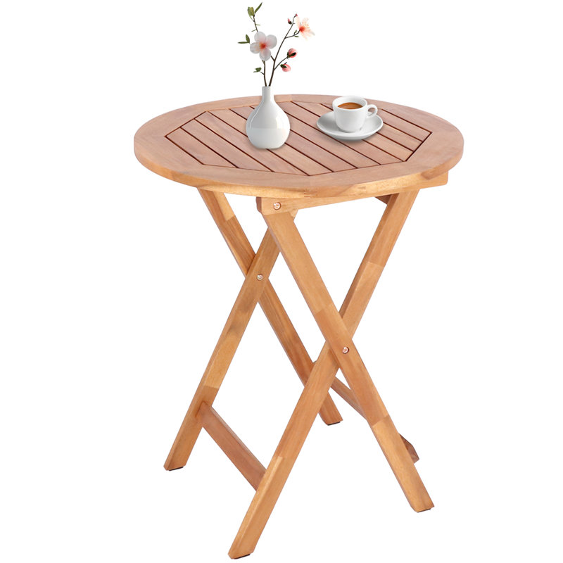 Gracie Oaks Solid Wood Patio Folding Table | Wayfair
