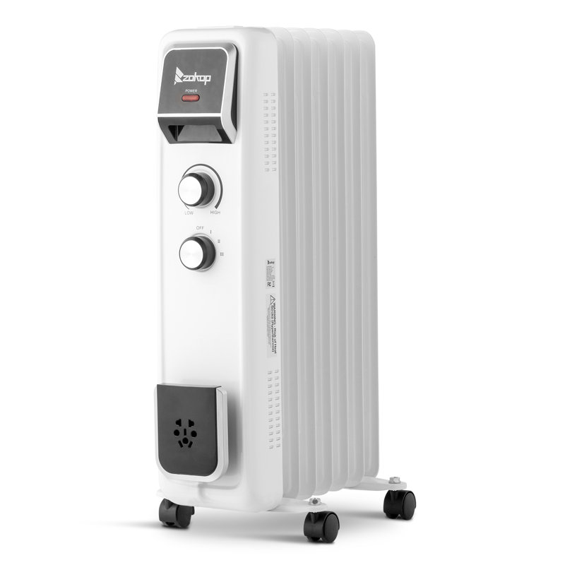 Winado 1500-Watt Electric Oil-Filled Radiator Space Heater In White ...
