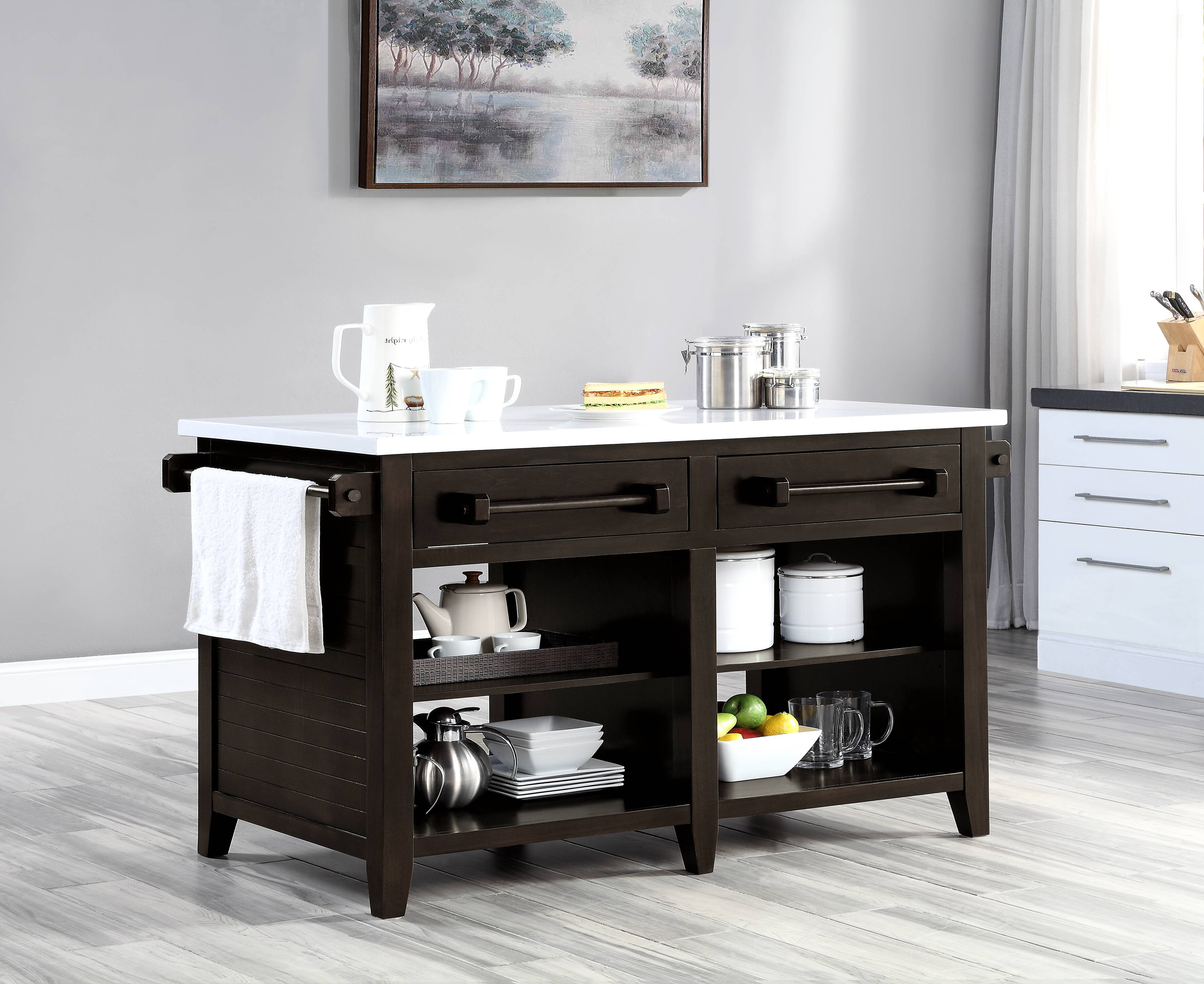 Wildon Home® 49.6'' Wide Kitchen Island With Marble Top - Wayfair Canada