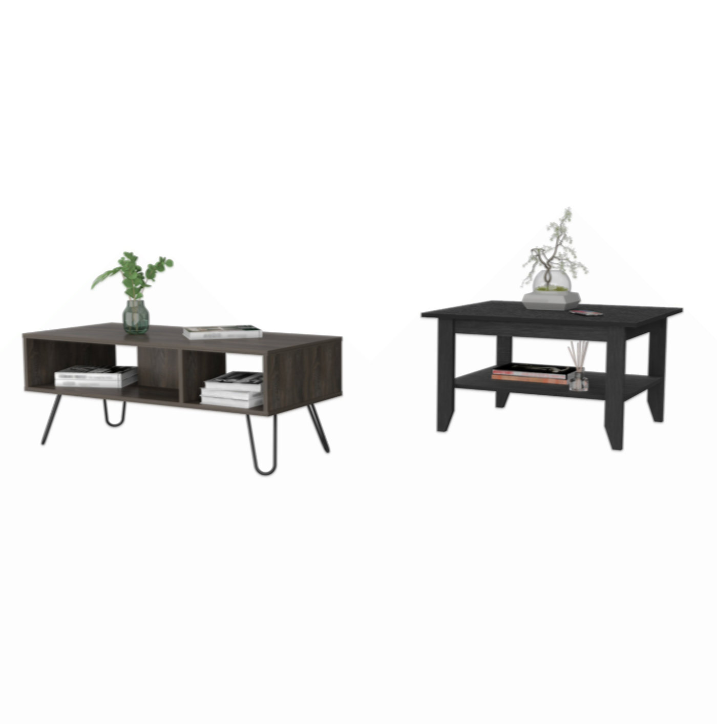 Latitude Run® Reshaud 2-Piece Coffee Table Set Living Room Table Coffee ...