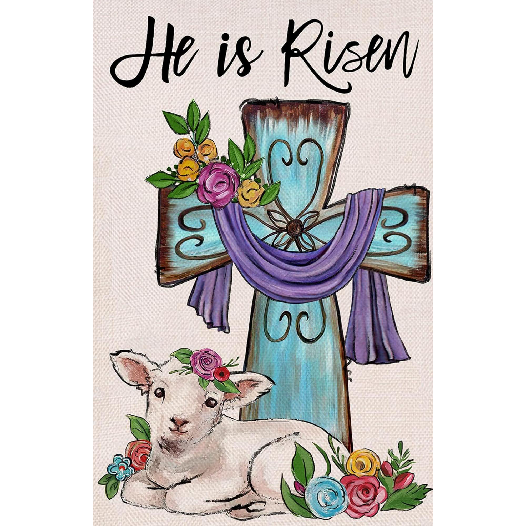 Lark Manor Christian Easter He Is Risen Home Decorative Garden Flag ...