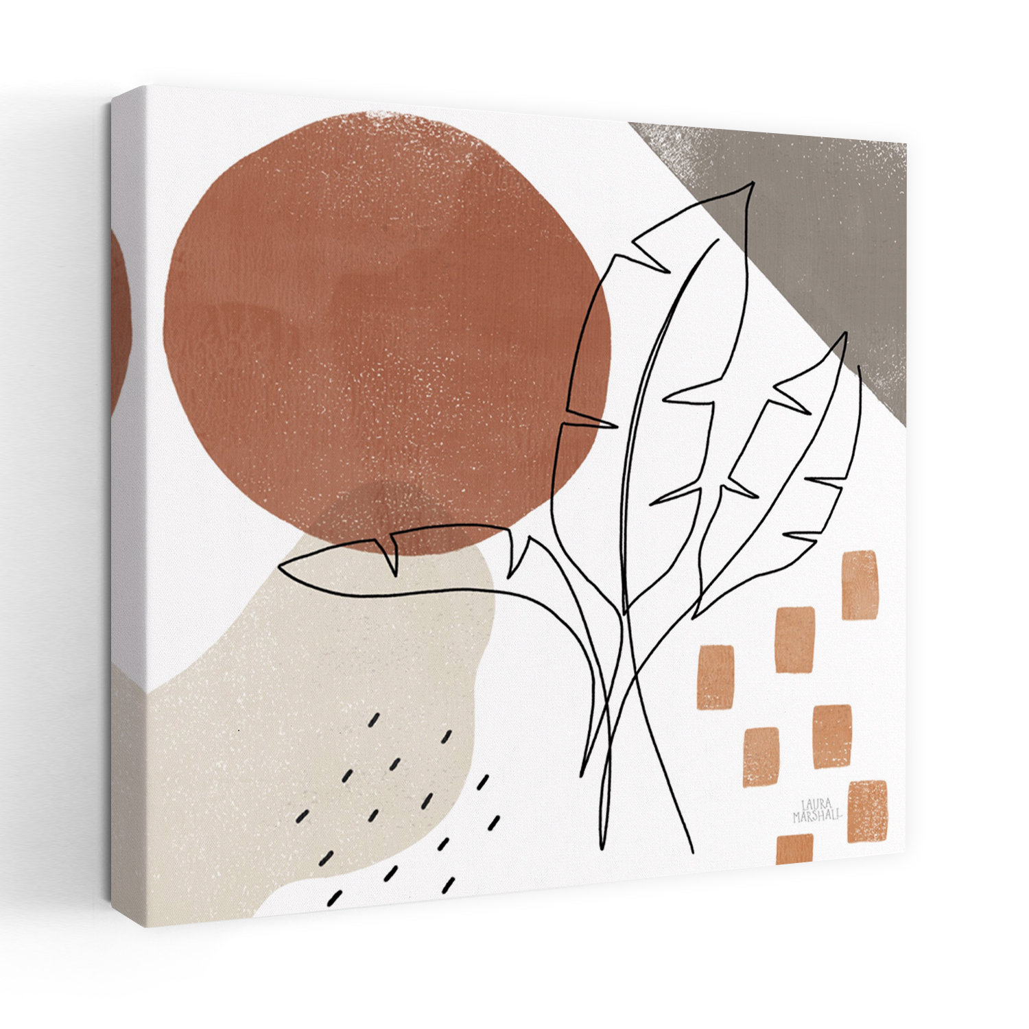 George Oliver Terracotta Tropics IV Abstract Contemporary Fern Palm ...