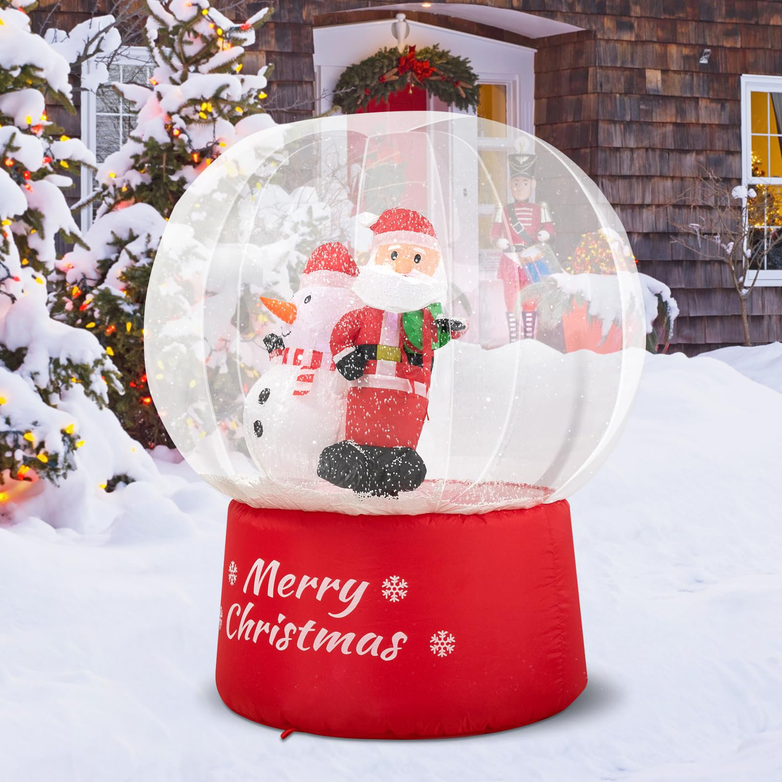 The Holiday Aisle® 4FT Christmas Inflatable Snow Globe with Santa ...