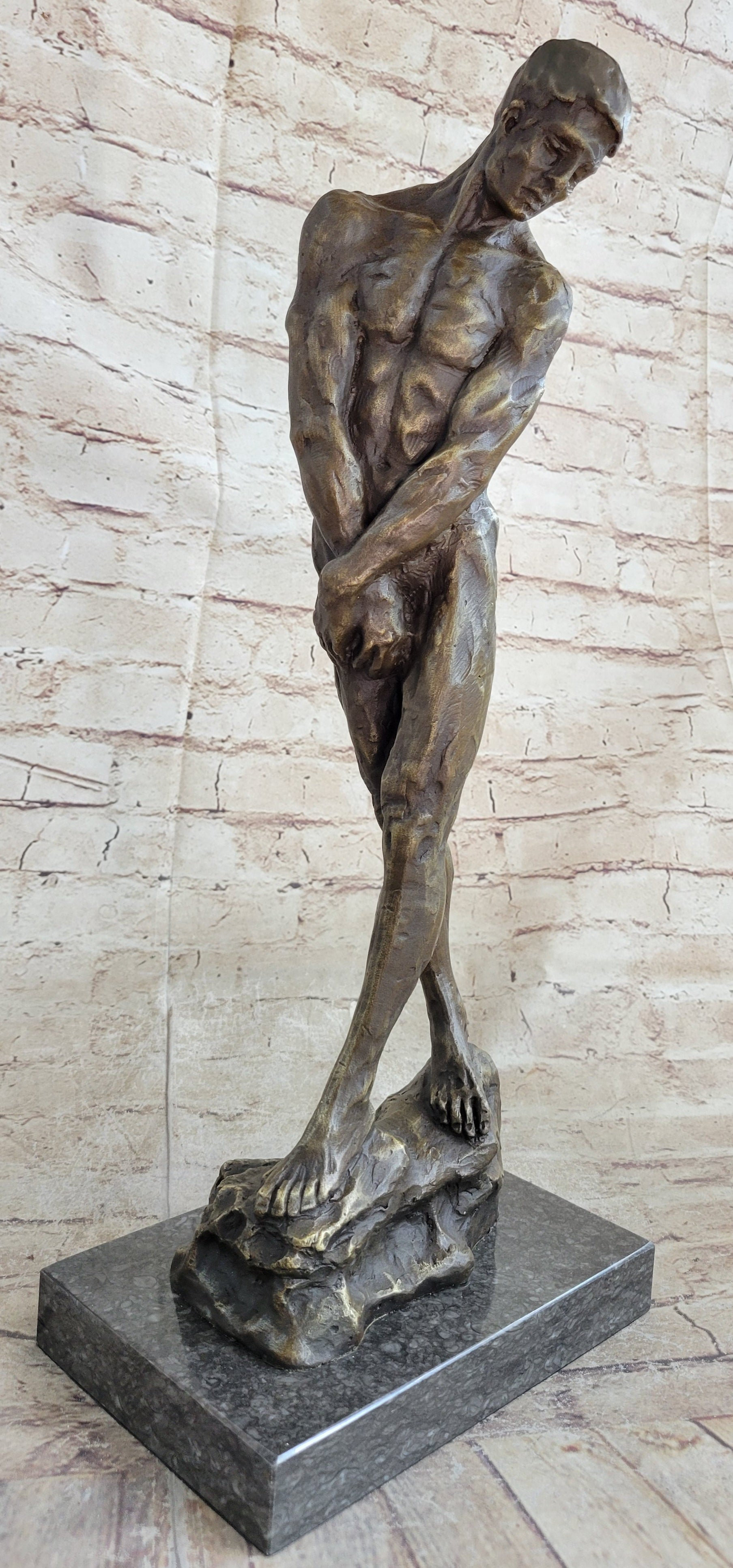 Bloomsbury Market Anntionette Famous Rodin Adam Bronze Sculpture Marble ...