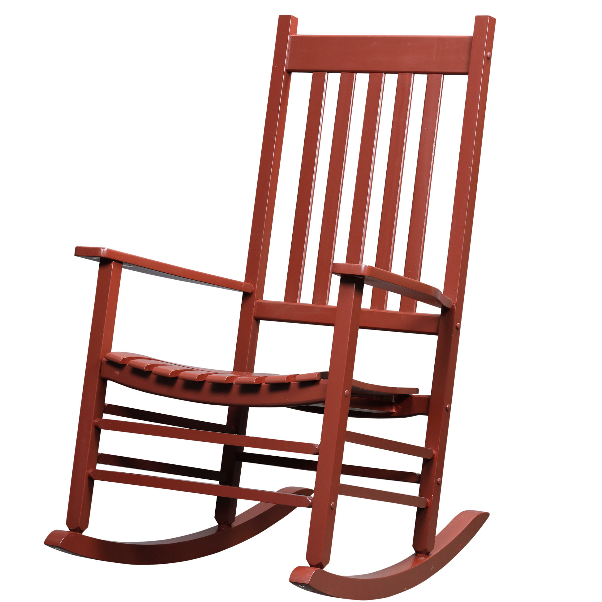 Ophelia & Co. Porch Wooden Chair With Rocking Design, High Back, Smooth ...