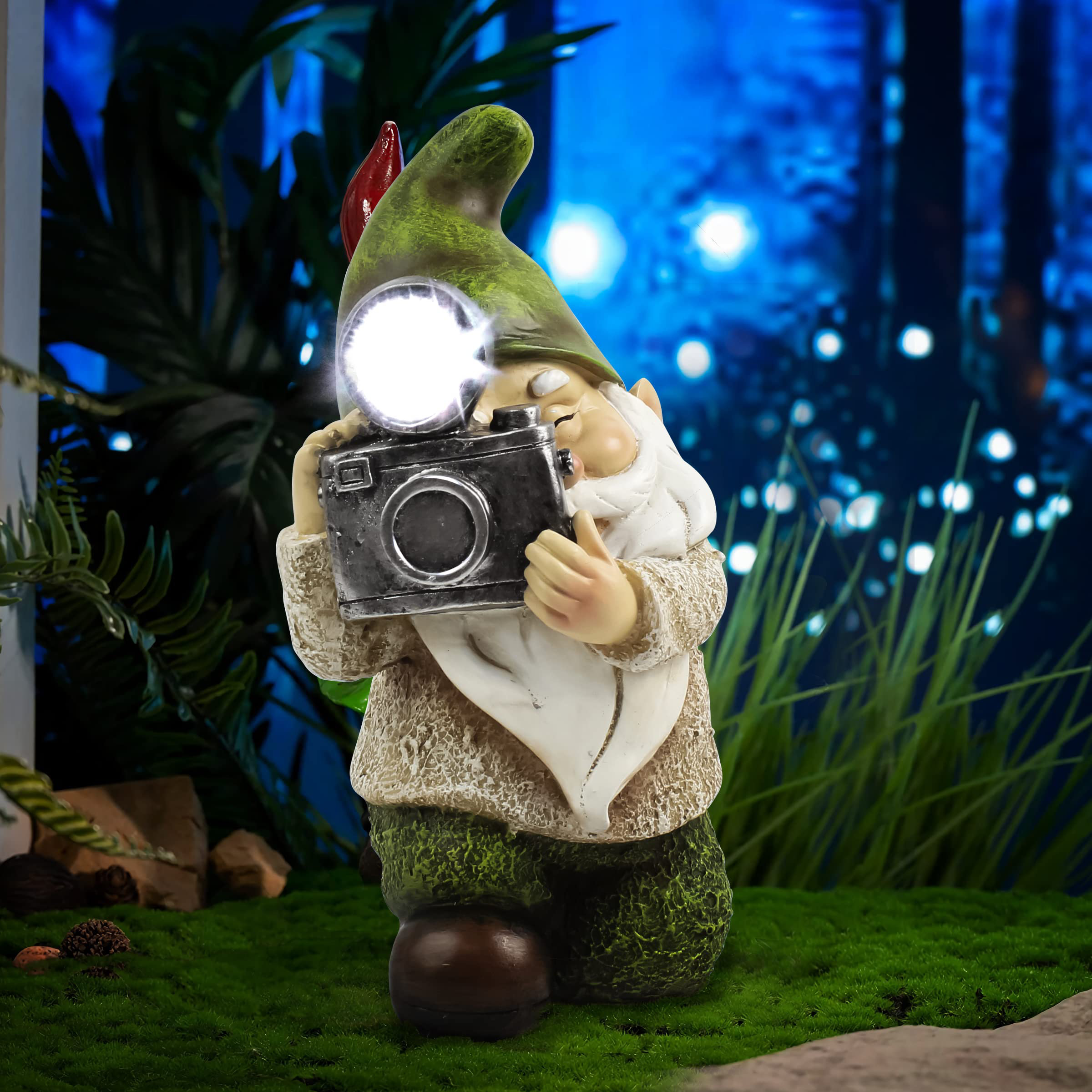 Trinx Garden Dwarf Statue Outdoor Decoration With Solar LED Lights ...