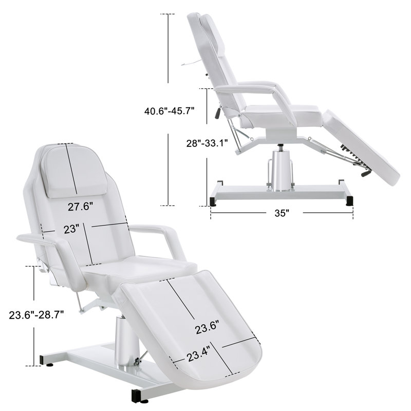 Inbox Zero Faux Leather Reclining Spa Tattoo Massage Swivel Chair with ...