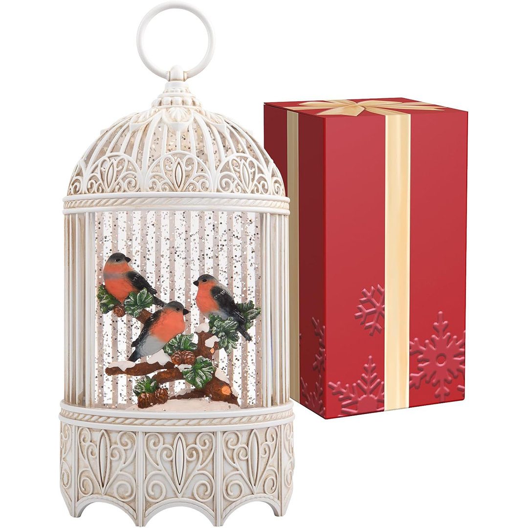 The Holiday Aisle® Christmas Snow Globes Cardinal Gift, Light Up ...