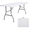 JES ENTERPRISES Folding Table Plastic Fold In Half W/handle Heavy Duty ...