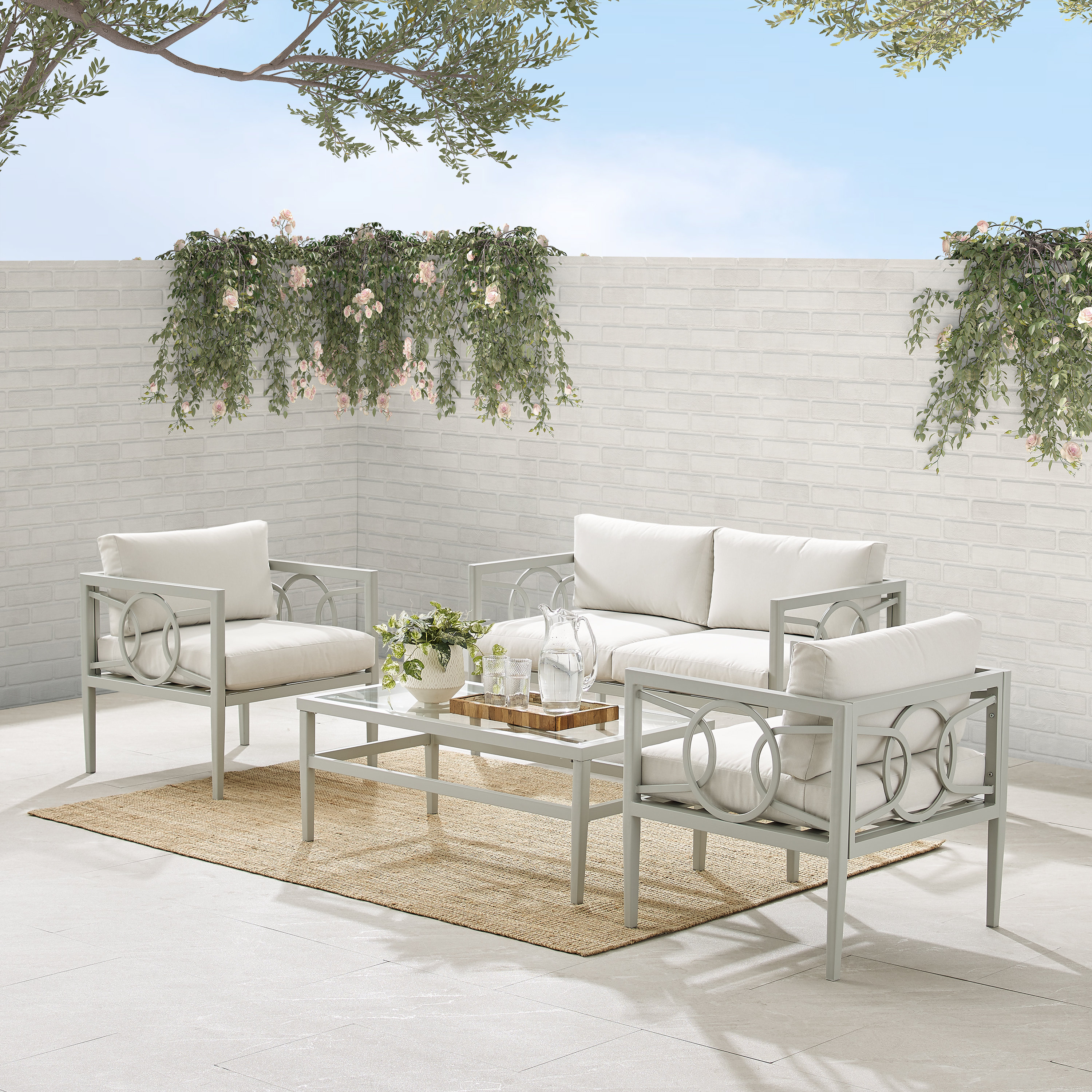 Canora Grey Vivie 4Pc Outdoor Metal Conversation Set & Reviews ...