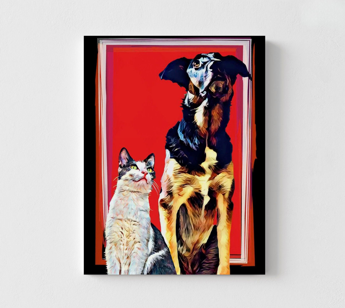 WeFrameArt Pop Dog XV By Kim Curinga, Cat Dog Poster Print, Pop Pet ...