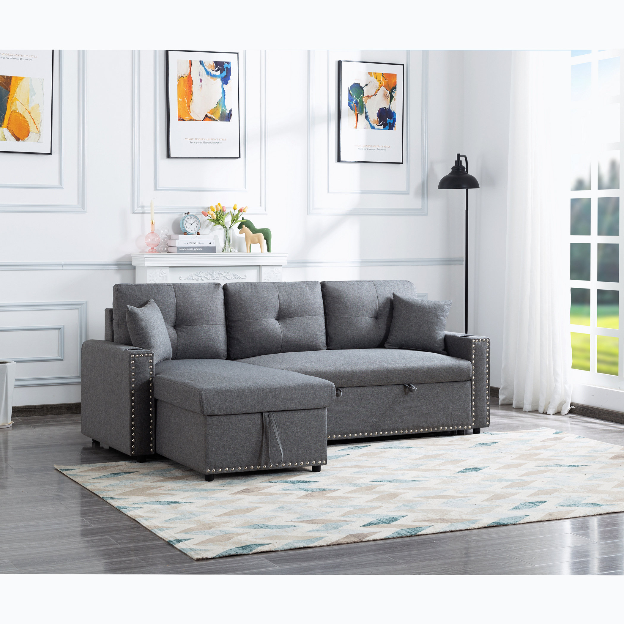 Red Barrel Studio® Withamsville 84.6” L-Shape Reversible Sectional ...