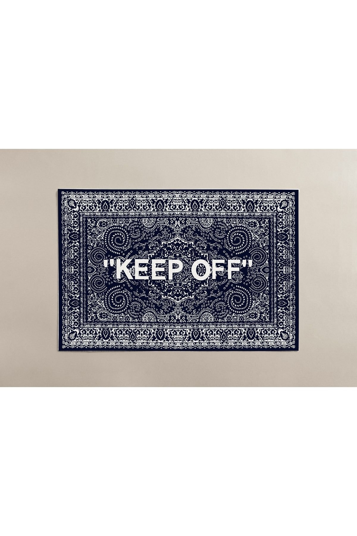 Hokku Designs Keep Off Text Navy Classic Modern Rug | Wayfair