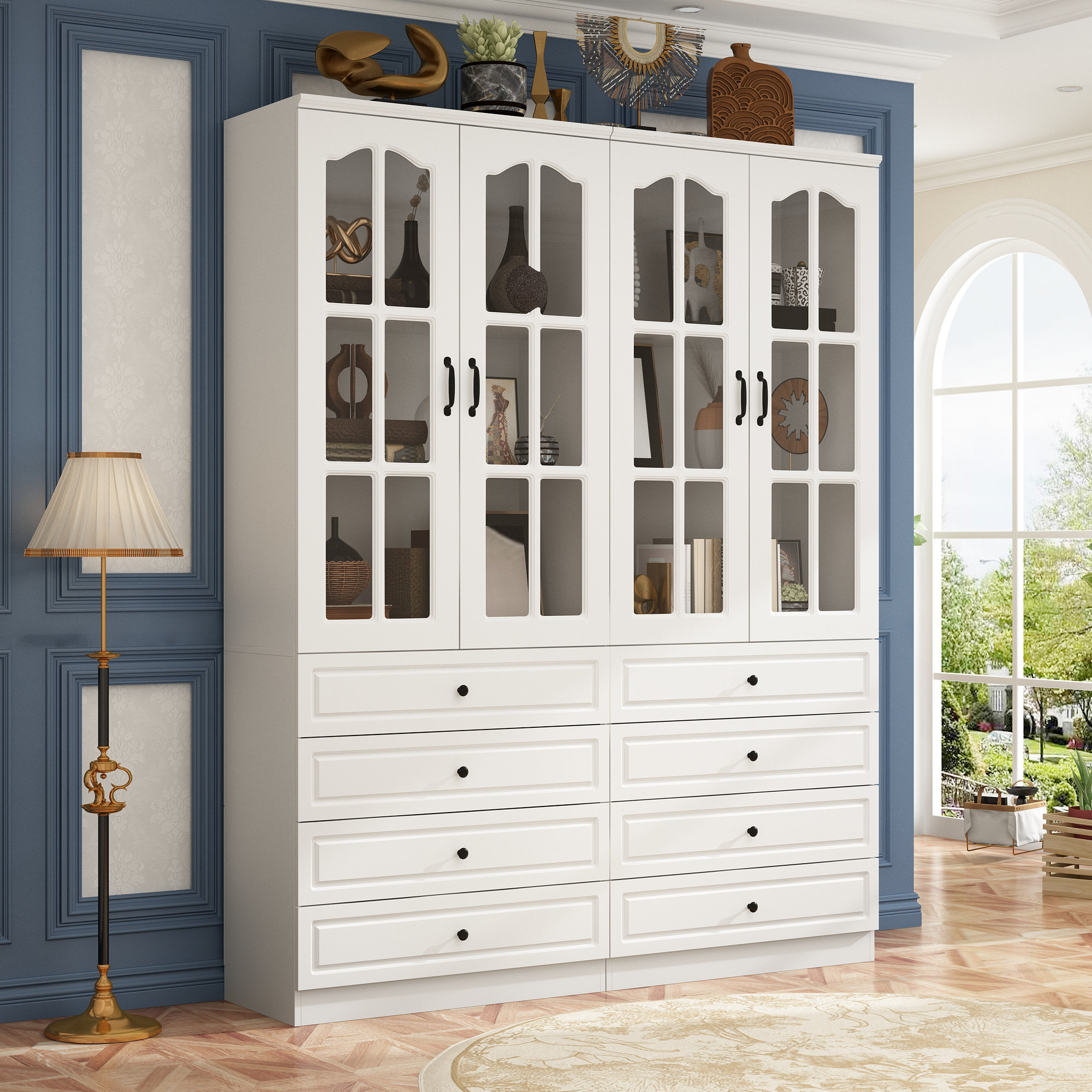 Morinome 8 Drawer Display Case With Glass Doors | Wayfair